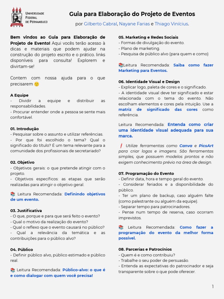 Guia completo para elaboração de projeto de eventos desde a concepção ...