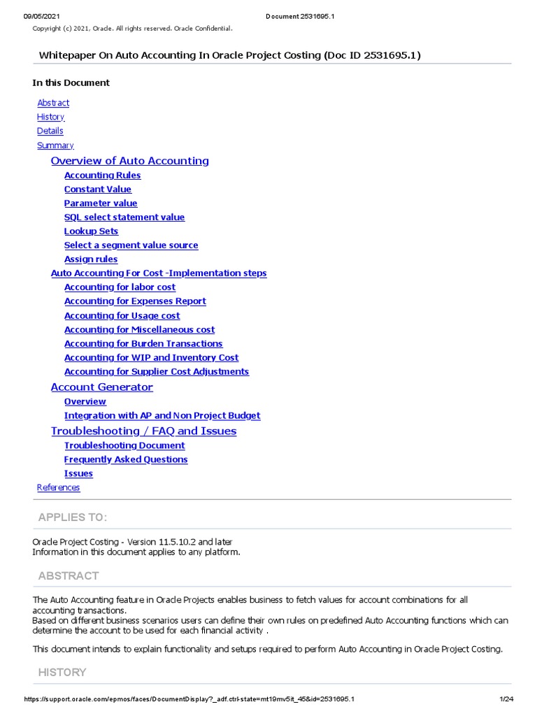 Auto Accounting in Project Costing | PDF | Accounts Payable | Debits ...