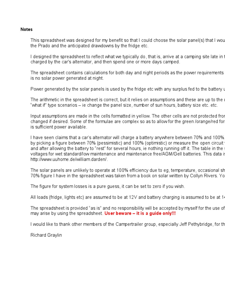 Analyzing Solar Power Options for Camping: A Spreadsheet for ...