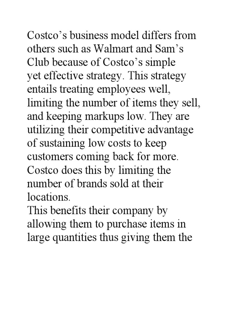 Costco Simple Strategy | Download Free PDF | Costco | Walmart