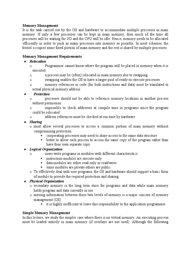 Memory Management: Protection | PDF | Process (Computing) | Computer Program