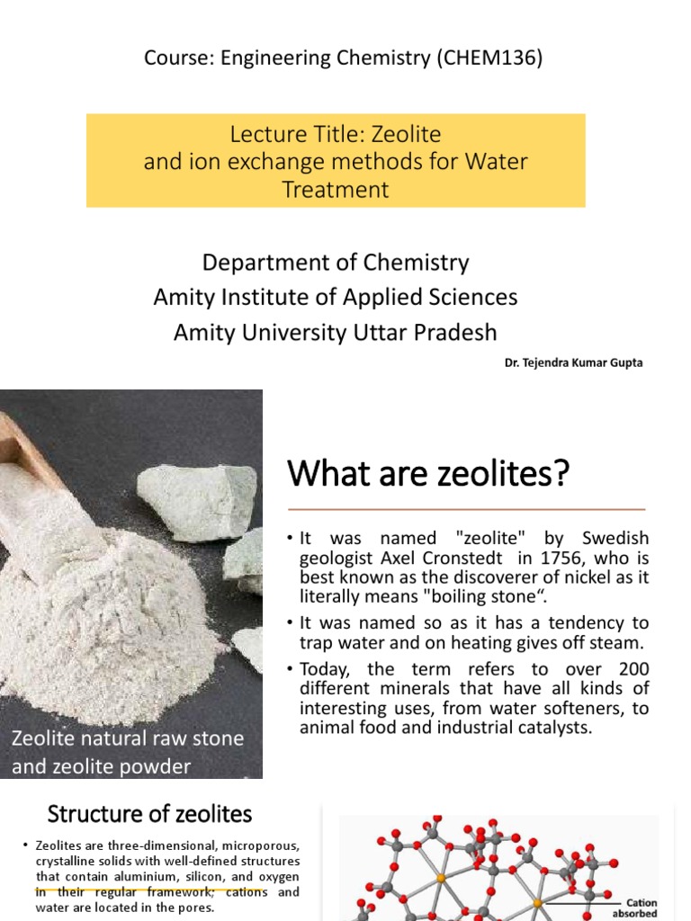 M1 L9 Zeolite Ion Exchange | PDF | Zeolite | Ion Exchange