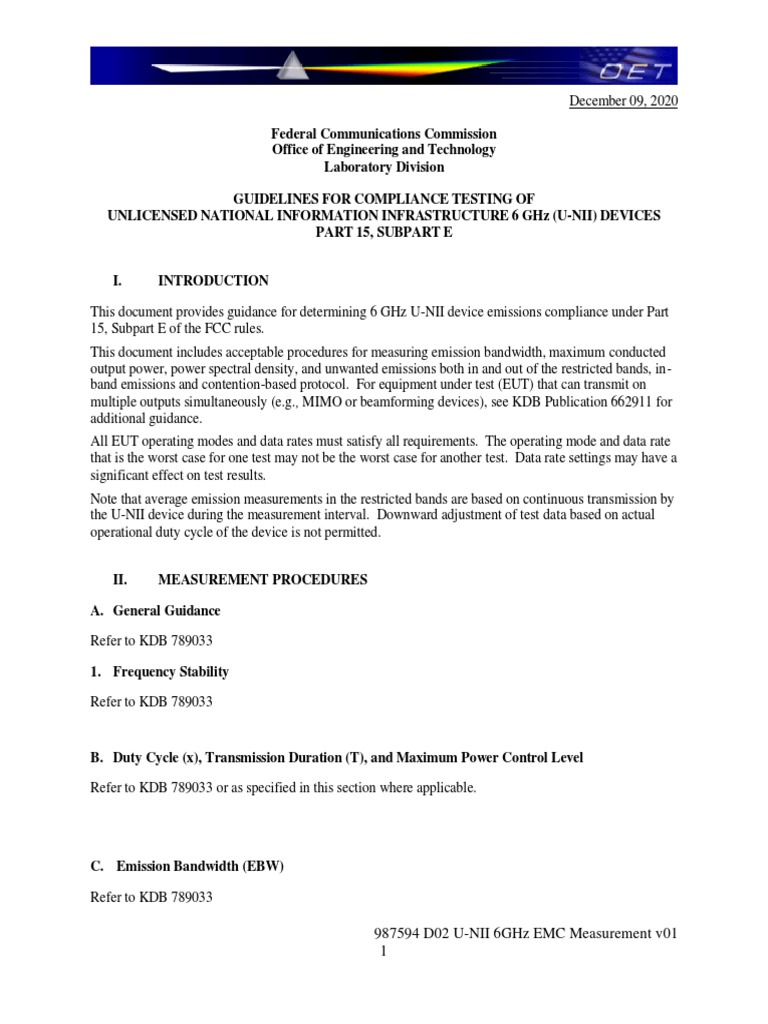 U-NII 6GHz EMC Compliance Guidelines | PDF | Antenna (Radio ...