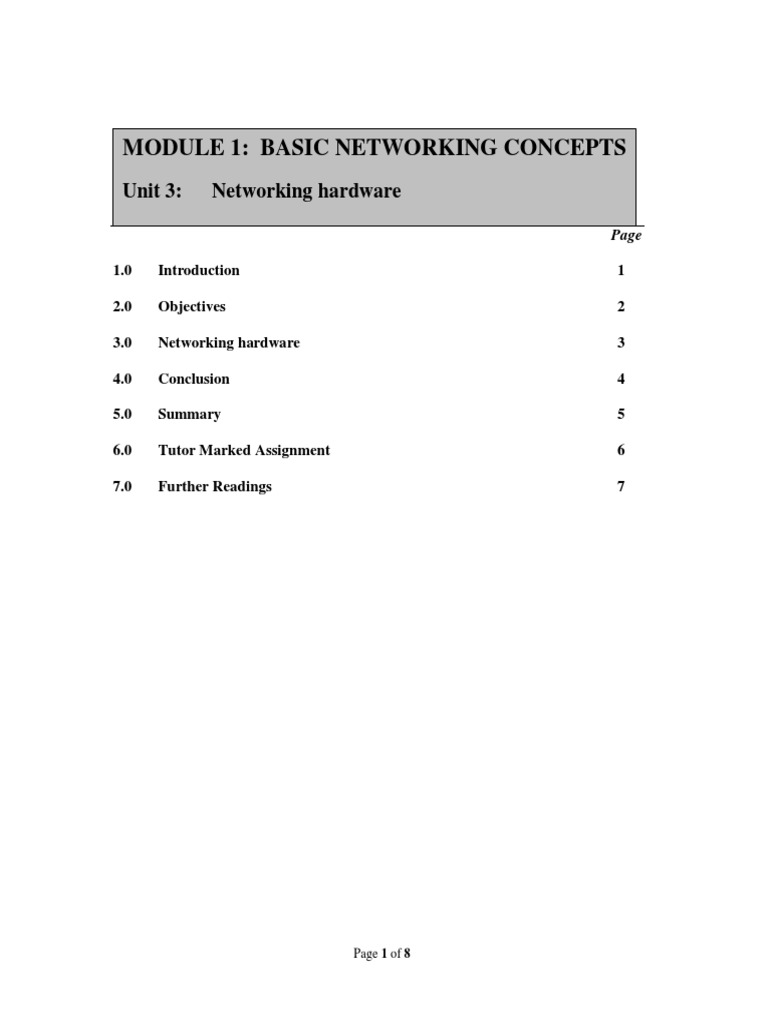 Module 1: Basic Networking Concepts | PDF | Ethernet | Computer Network