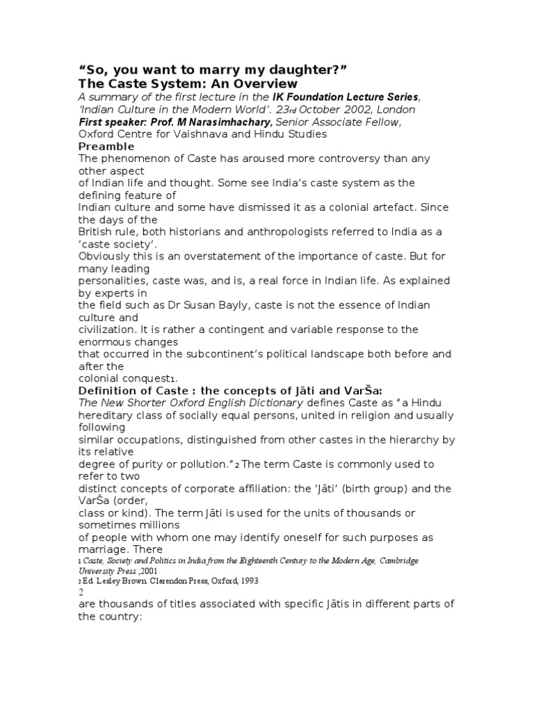 Overview of Caste Systems in India | PDF | White People | Caste