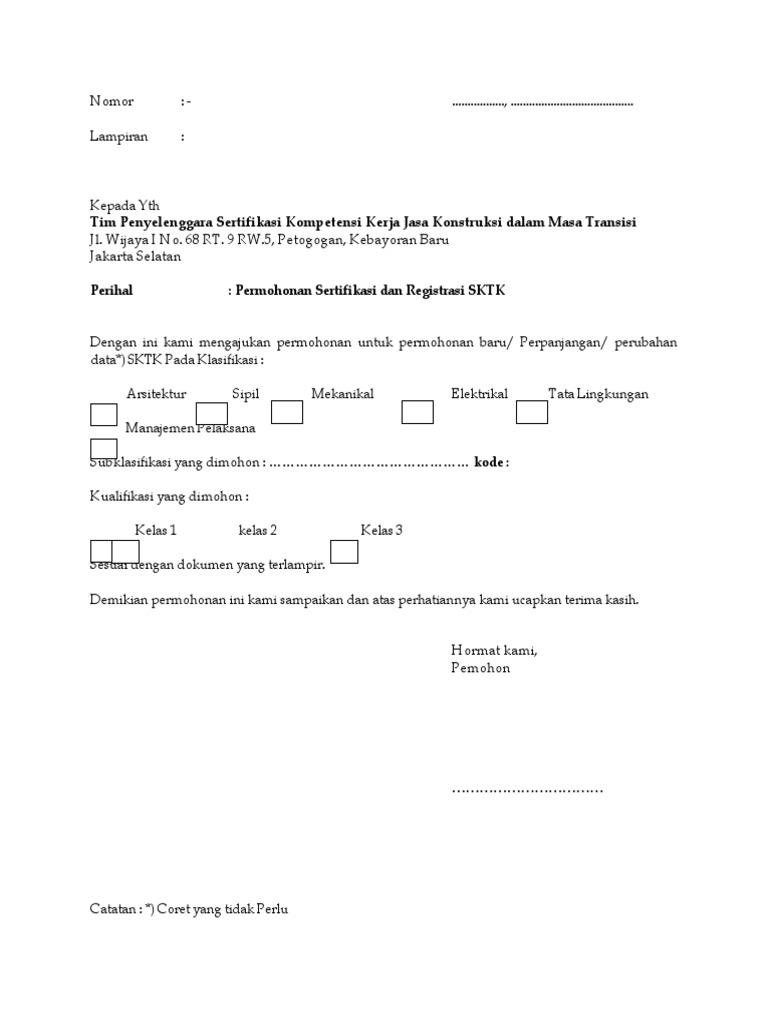 Formulir Permohonan SKTK | PDF | Hukum | Komputer