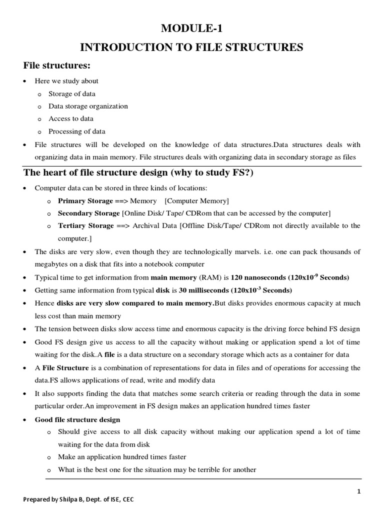Module-1 Introduction To File Structures | PDF | Compact Disc | Cd Rom