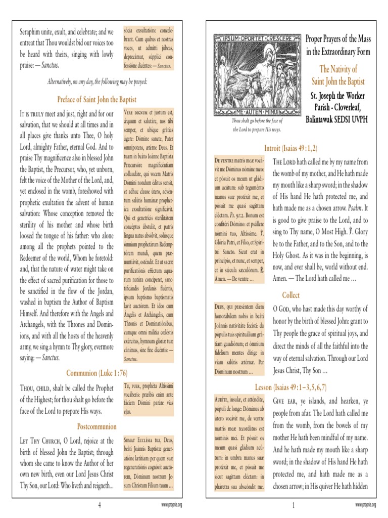 The Nativity of Saint John The Baptist | PDF | Worship | Christian ...