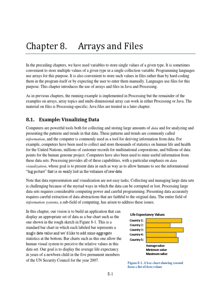 Chapter 8 Arrays And Files 81 Example Visualizing Data Pdf Parameter Computer