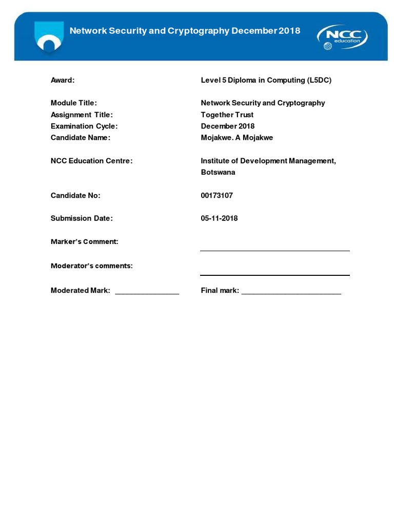 Network Security and Cryptography Assignment | PDF | Computer Network | Malware