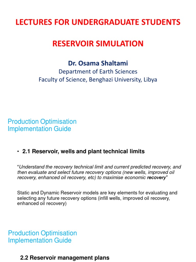 Reservoir Simulation: An Introduction to Modelling Subsurface Processes ...