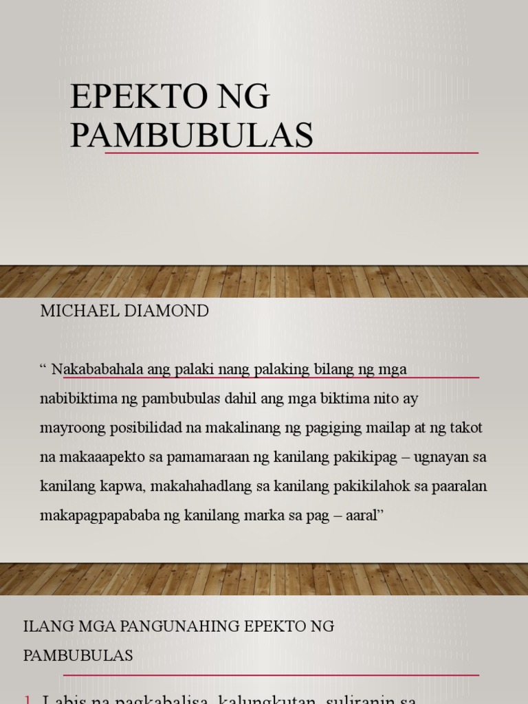Epekto NG Pambubulas | PDF