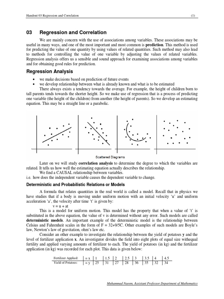 03 ES Regression Correlation | PDF | Correlation And Dependence ...