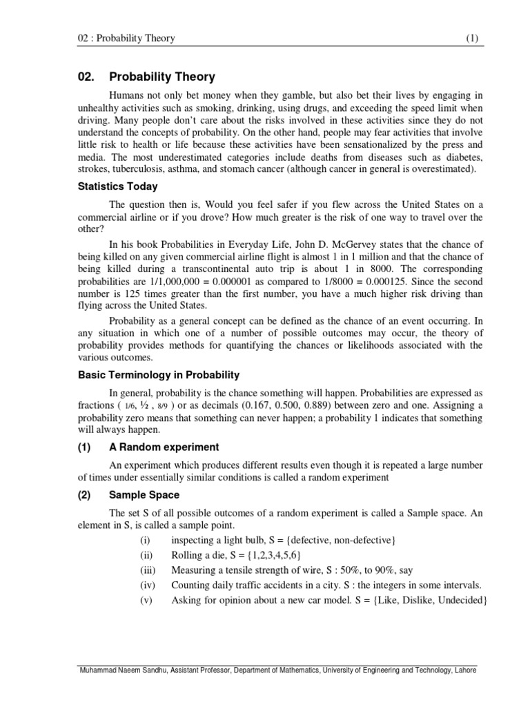 02 ES Probability Theory | PDF | Probability | Sampling (Statistics)
