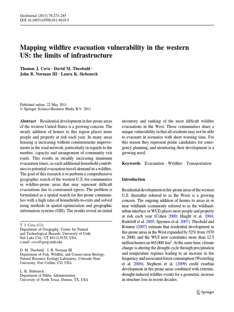 Cova Et Al 2011 | PDF | Wildfire | Combinatorics