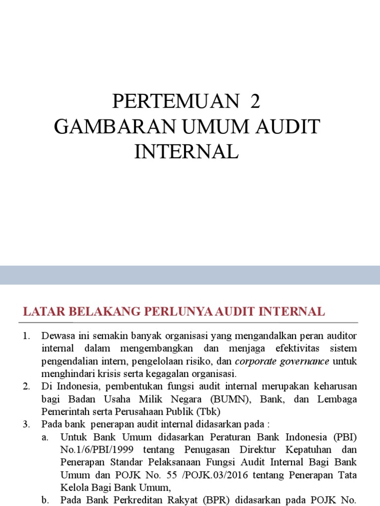 P2 Gambaran Umum Audit Internal | PDF