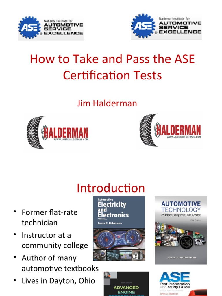 How To Take and Pass The ASE Certification Tests: Jim Halderman | PDF ...