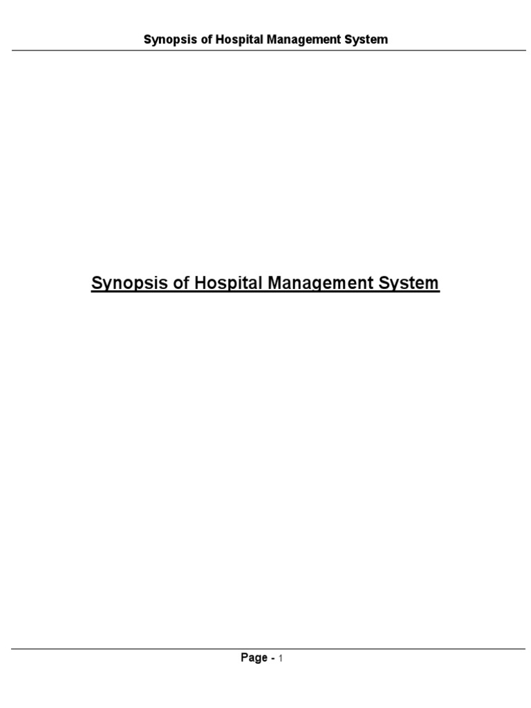 Hospital Management System Synopsis | PDF | Model–View–Controller ...