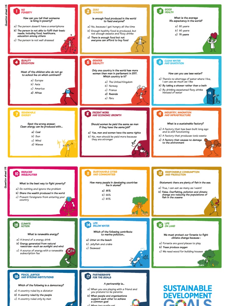 SDG Quiz Questions and Answers | PDF | Sustainable City | Sustainability