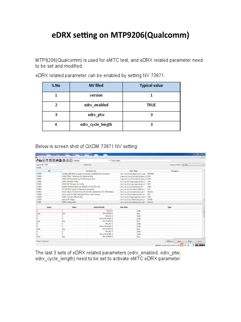 eDRX Configuration for MTP9206 | PDF | Computers