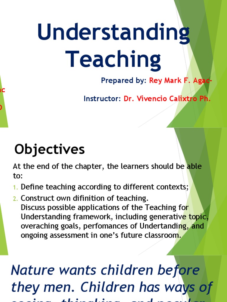 1.1 Understanding Teaching | Download Free PDF | Understanding ...