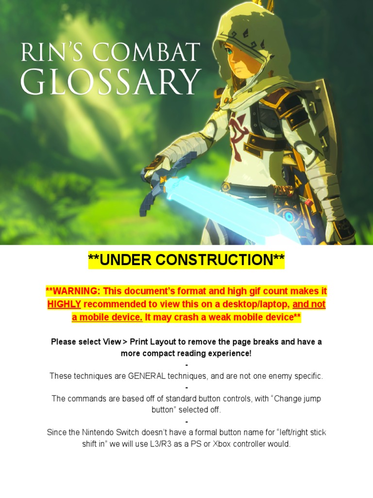 Rin's Complete BOTW Combat Glossary | PDF | Bomb | Spear