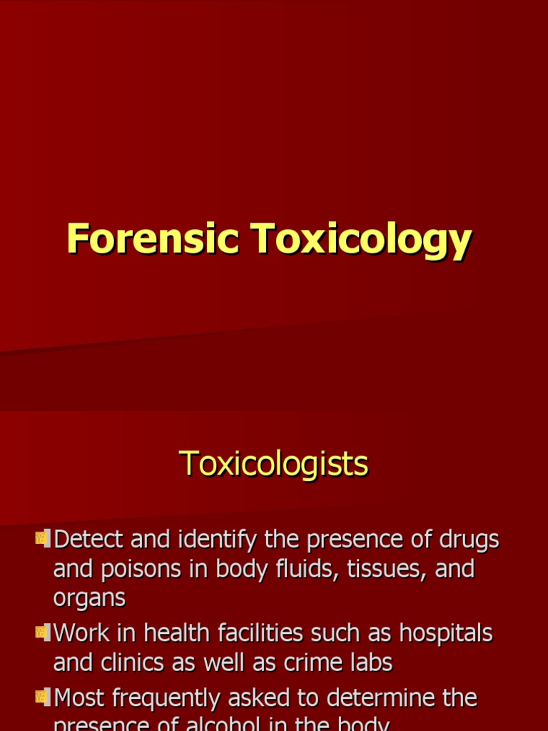 Forensic Toxicology: Alcohol Detection | PDF | Lung | Blood