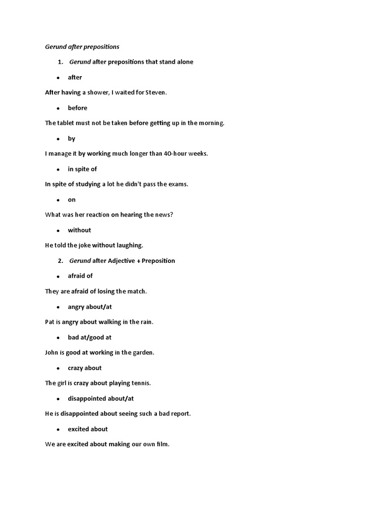 Gerund After Prepositions | PDF | Linguistic Typology | Grammar