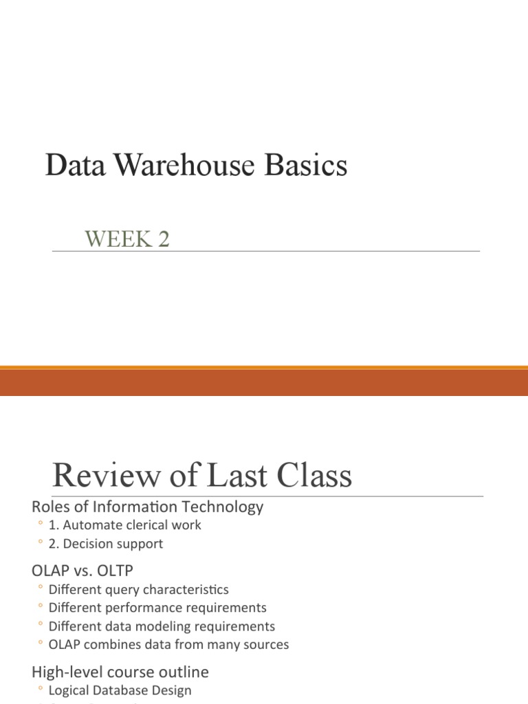 CS 345: Topics in Data Warehousing - Lecture 2 | PDF | Data Warehouse ...