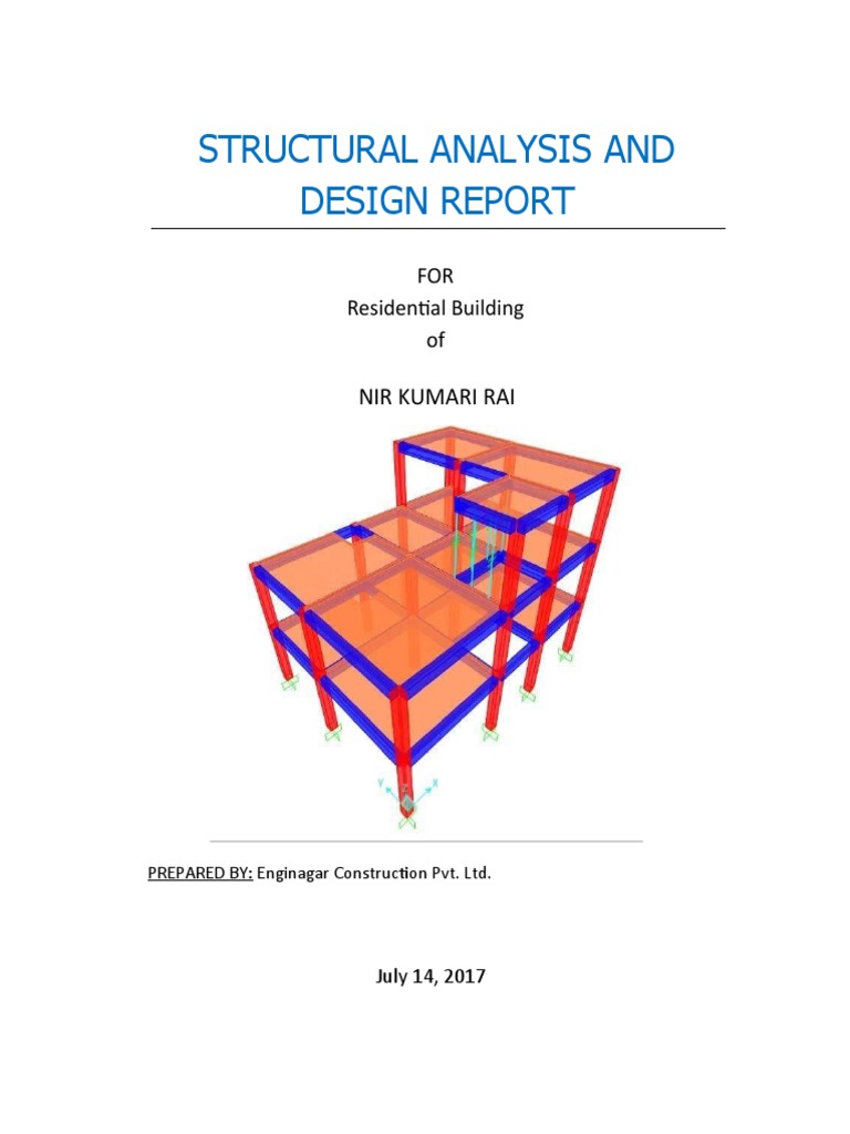 Structural Analysis and Design Report: FOR Residential Building of ...