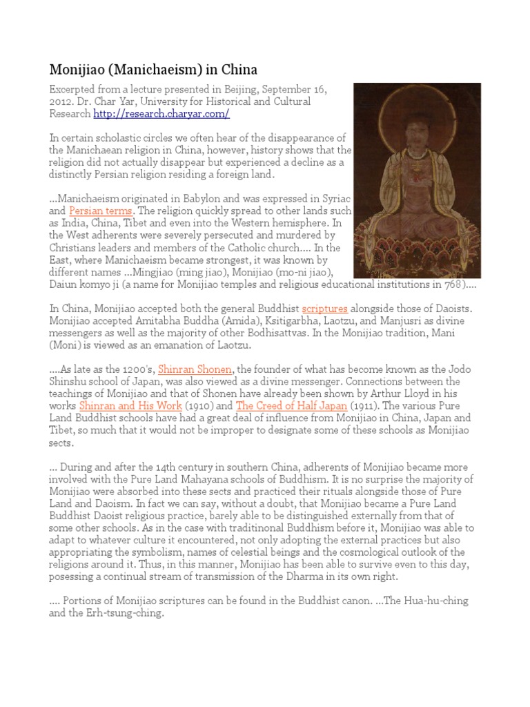 Monijiao's Influence in China | PDF | Nāstika | Religious Behaviour And ...