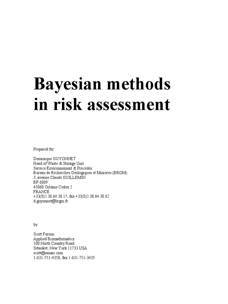 Bayesian Methods in Risk Assessment | PDF | Bayesian Inference | Data ...