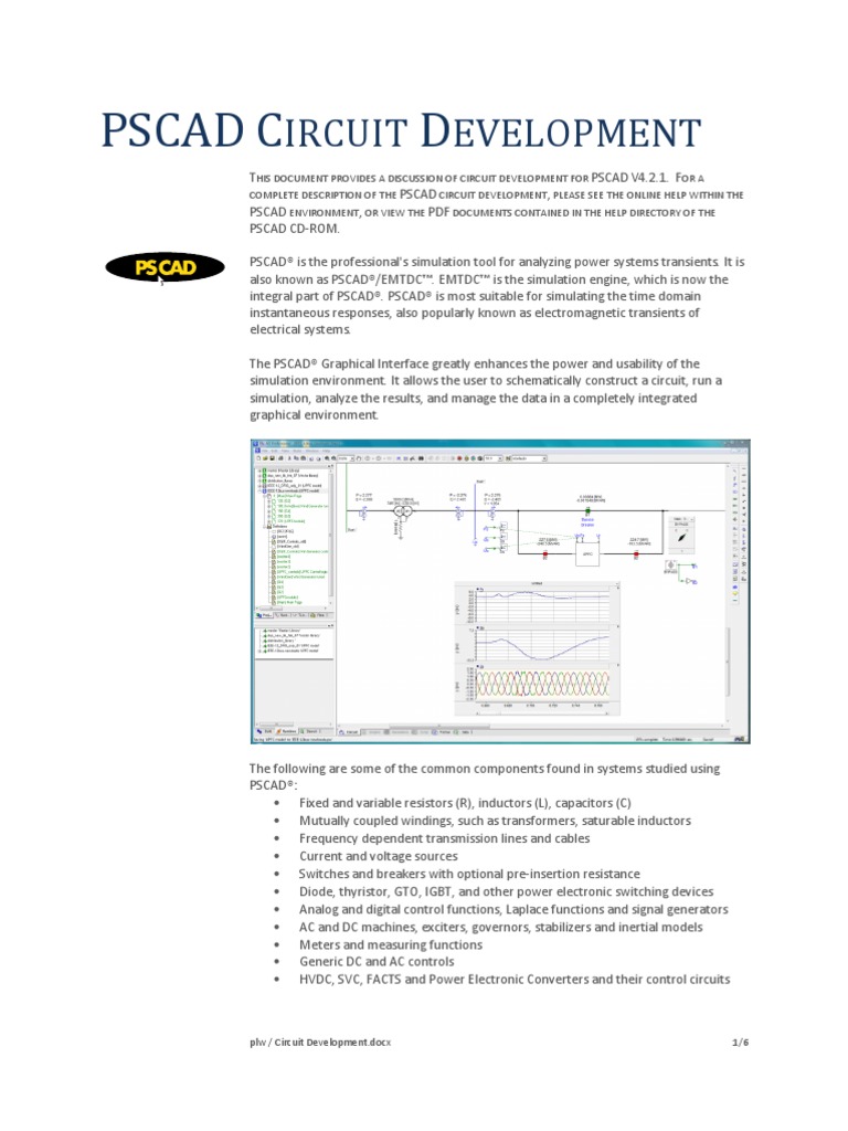 Pscad C D: Ircuit Evelopment | PDF | Computers | Technology & Engineering