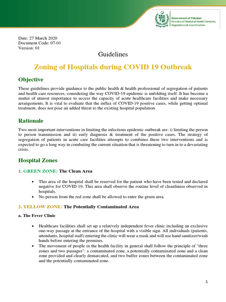 NIH Guidelines For Zoning of Hospitals 0701 | PDF | Intensive Care Unit ...