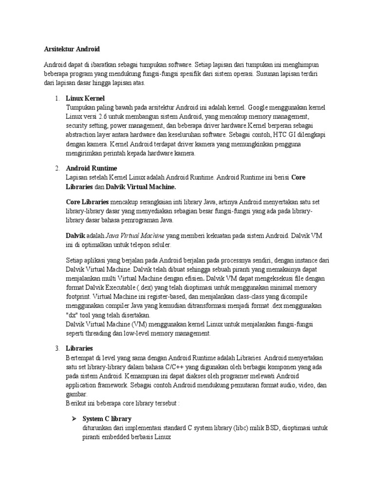 Arsitektur Android | PDF