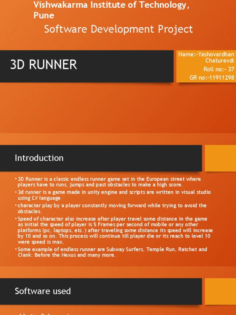 3D Runner1 | PDF | Scripting Language | Unity (Game Engine)