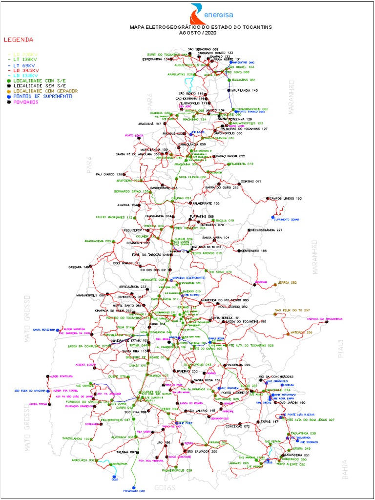 Mapa Eletrogeográfico ETO AGO 2020 | PDF