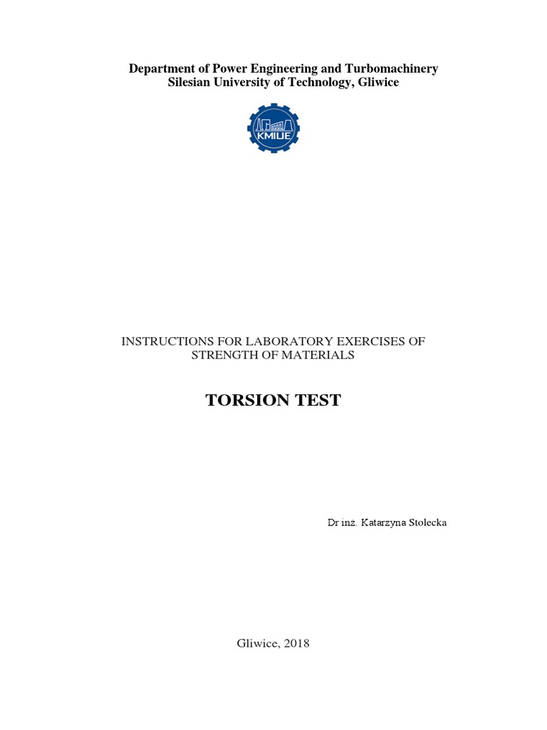 Torsion Test Lab Report Guide | PDF | Yield (Engineering) | Stress ...
