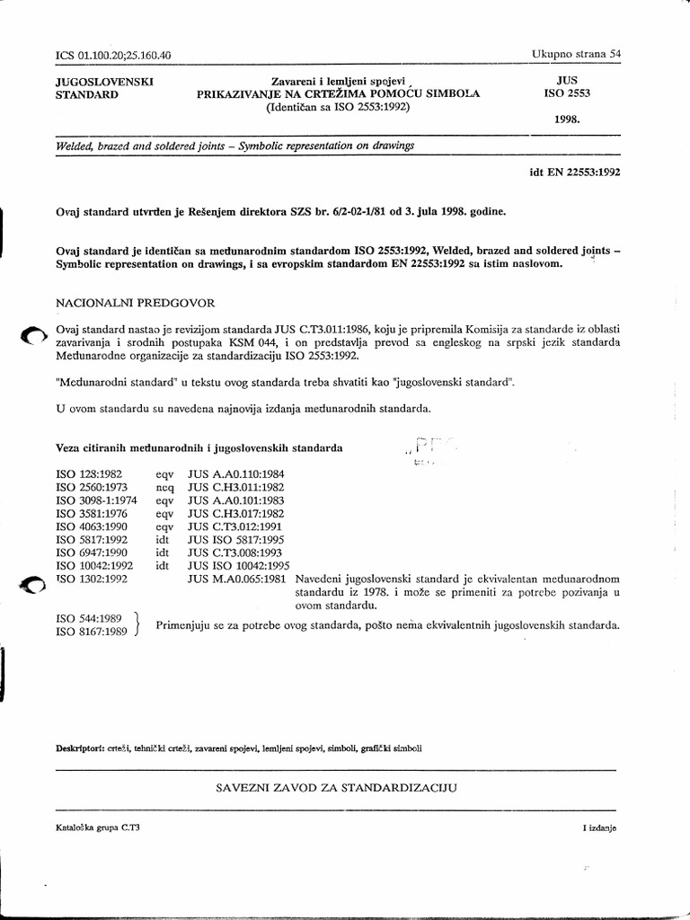 SRPS ISO 2553 Simboli Zavara | PDF