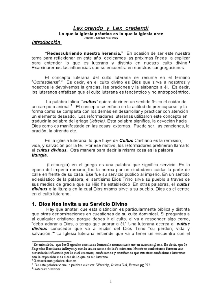 Lex Orandi | PDF | Luteranismo | Jesús