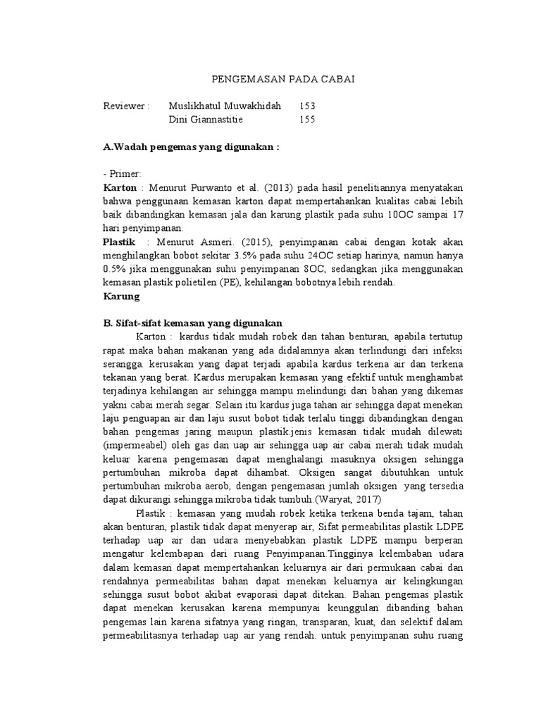 Pengemasan Pada Cabai | PDF