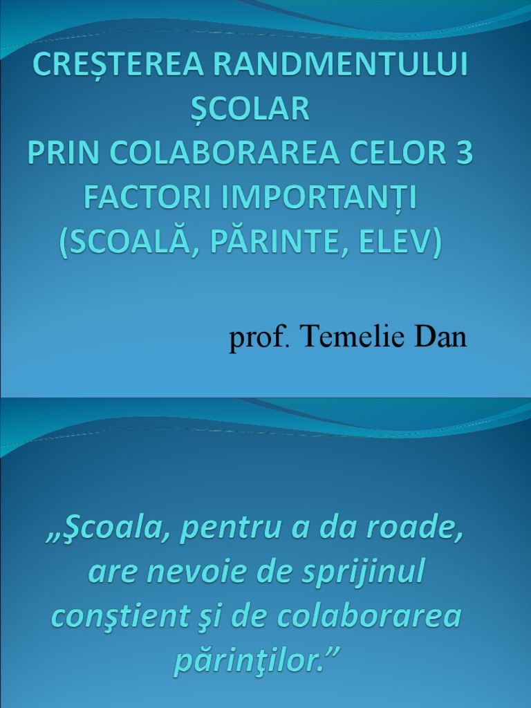 Proiect FAMILIA SI SCOALA | PDF