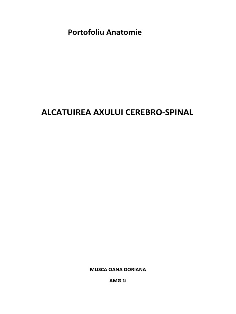 Schema Alcatuirii Axului Cerebro-Spinal Musca Oana | PDF