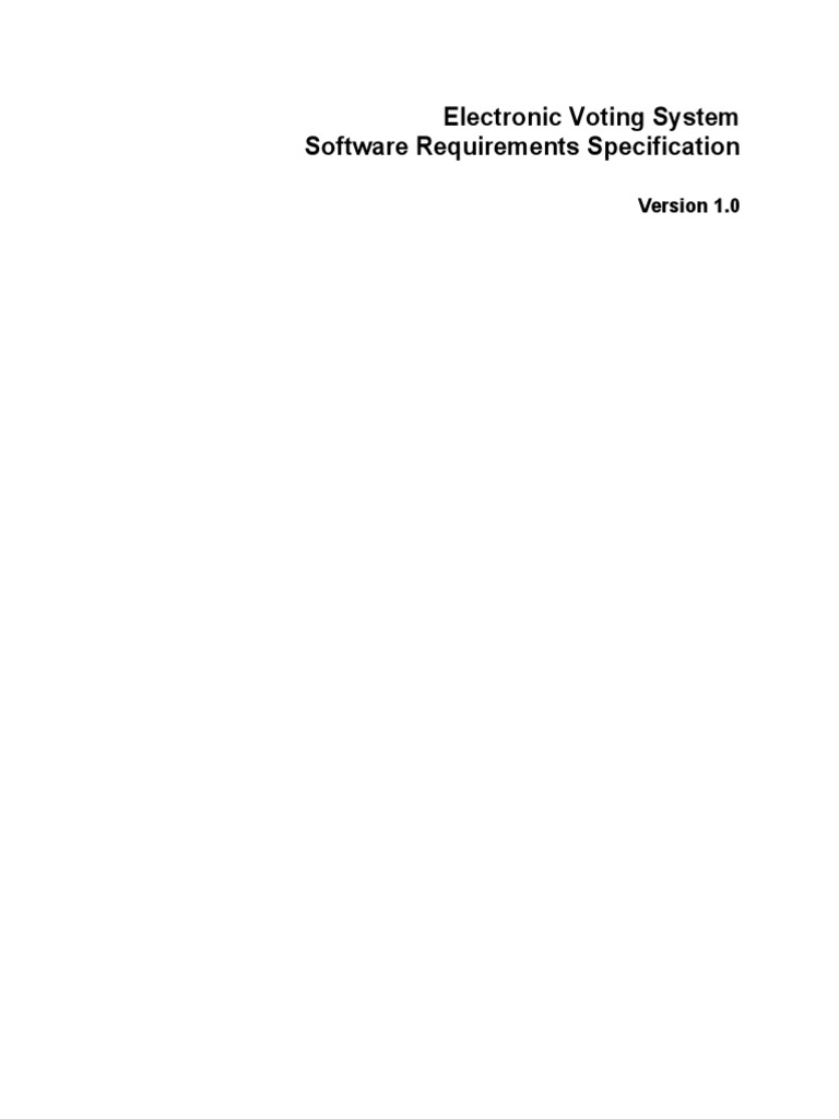 Electronic Voting System Software Requirements Specification | PDF ...