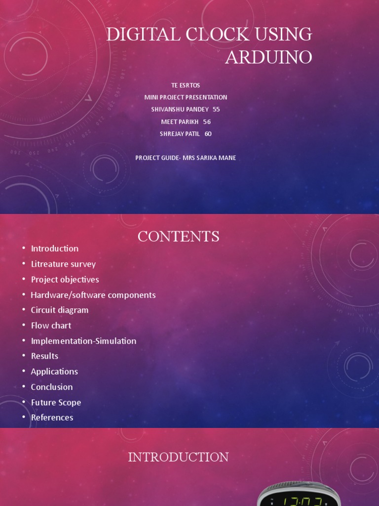 Digital Clock Using Arduino Pdf Clock Electronic Circuits