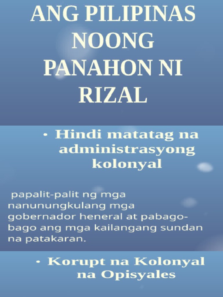 Ang Pilipinas Noong Panahon Ni Rizal | PDF