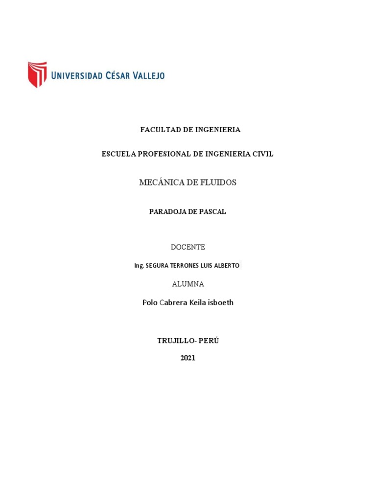 Paradoja de Pascal | PDF | Presión | Mecánica de Medios Continuos