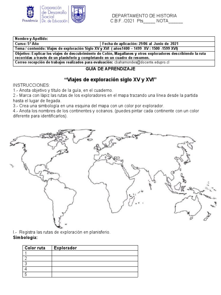 Guia de Aprendizaje - Viajes de Exploracion | PDF