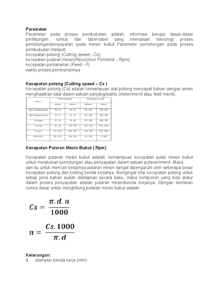Perhitungan Proses Turning | PDF