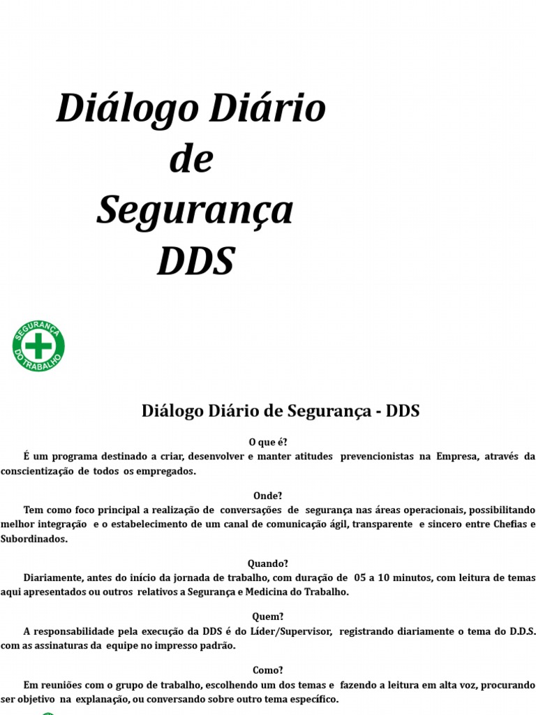 Projeto de DDS Pronto RR | PDF | Business | Trabalho